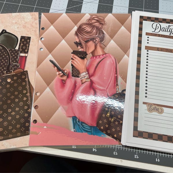 Fashion Style Girl Agenda Insert Dashboard or Cover Set for Your ...