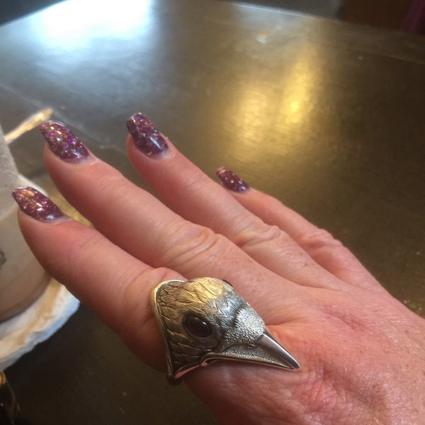 White Spirit Raven Ring - Etsy
