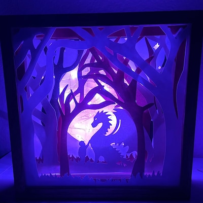 Dragon Shadow Box Svg PDF PNG Paper Cutting Instant Download - Etsy Canada