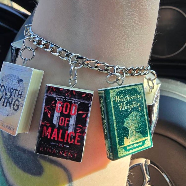 Mini Book Charm Bracelet - Etsy