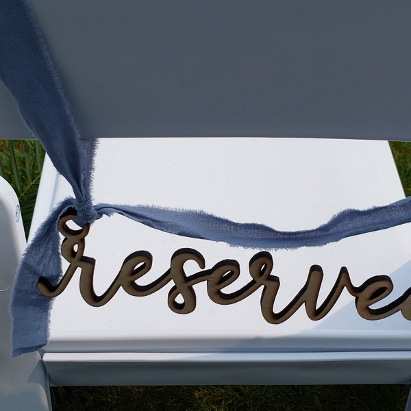 Birchwood Reserved Sign: Cursive Wedding Chair Decor (set of 2) - Etsy