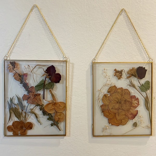 Set of 2 Double Glass Frame for Pressed Flowers, Photos and Artwork ...