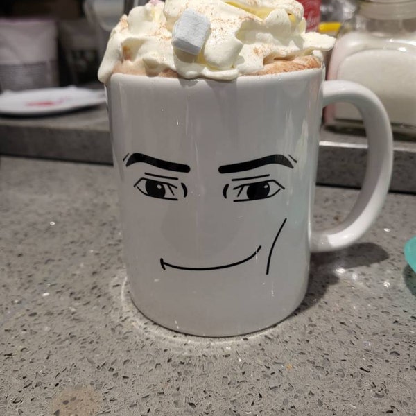 Roblox Man Face Mug 11oz 15 Oz Double Sided Ceramic Mug Gamer Roblox ...