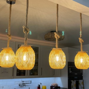 Minimalist Bamboo Lampshade, Extra Small Bamboo Lampshade Pendant Light ...