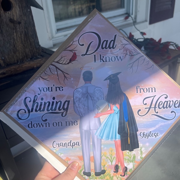 Custom Memorial Graduation Cap Topper, You Are Shining Down on Me From ...