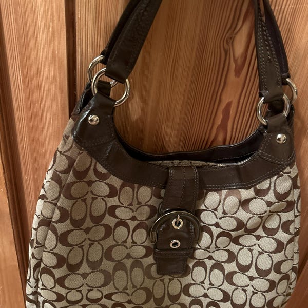 Coach Navy & Gold #D1067-15301 Poppy Story Patch Bag Shoulder Bag - Etsy