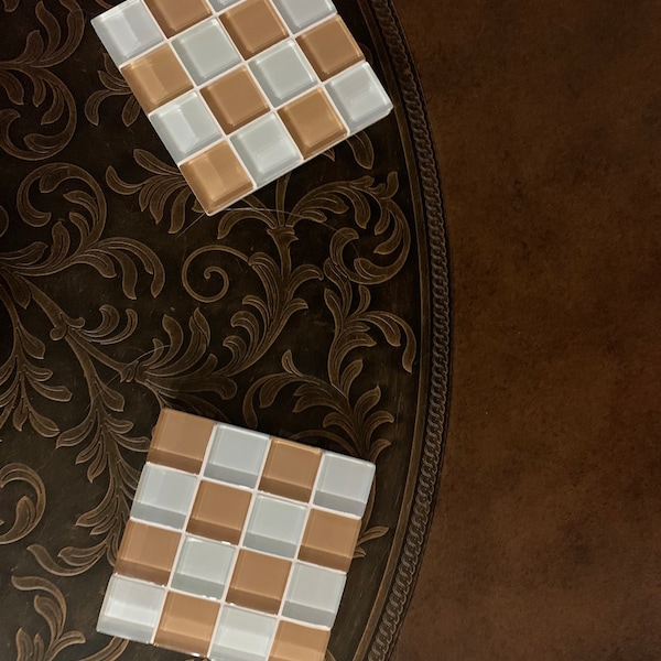 Glass Tile Coaster | Handmade Drink Coaster | Square Coaster ...