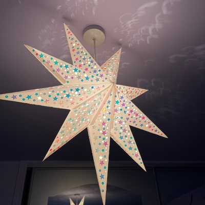 Prosecco Star Lantern White Paper Christmas Star Hanging Star Lantern ...