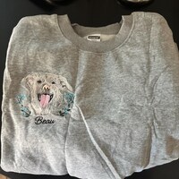 Custom Dog Face Embroidered Sweatshirt, Personalized Cat Photo Hoodie ...