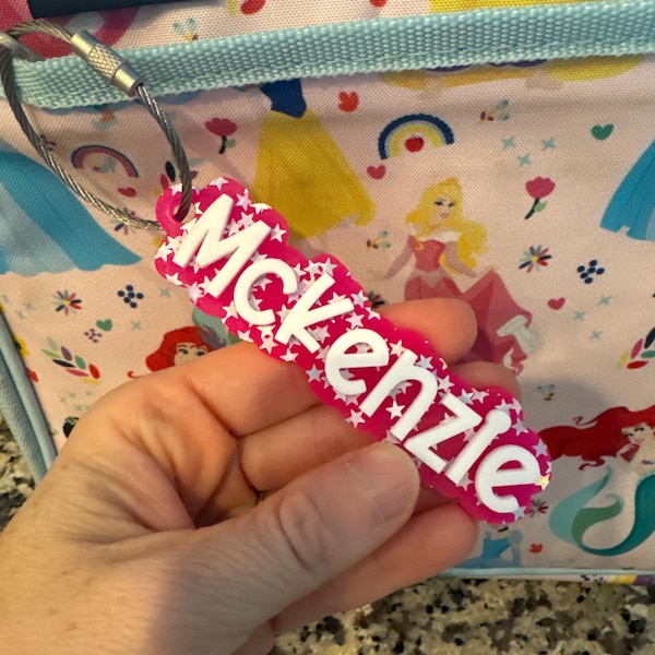 Name Keychain, Backpack Name Tags, Diaper Bag Tag, Personalized Name ...