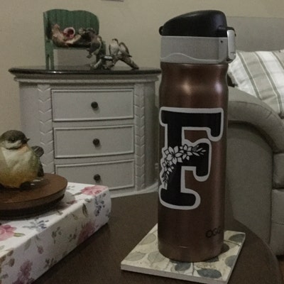 Letter F Flower Vinyl Sticker, Monogram, Best Friend Gift, Laptop Decal ...