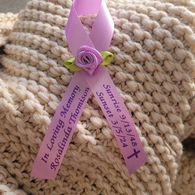 Personalized Memorial Ribbons With Pins for Funeral or Celebration of ...