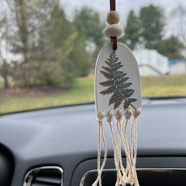 Rear View Mirror Car Charm Daisy Flower Clay Car Diffuser ...