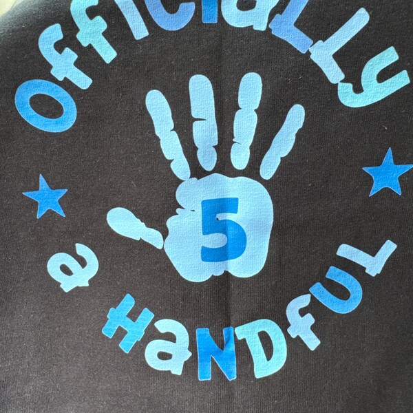 Custom Officially A Handful Birthday Shirt, Boys Fifth Birthday T-shirt ...
