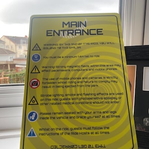 Smiler Inspired Coaster Safety Sign - Etsy
