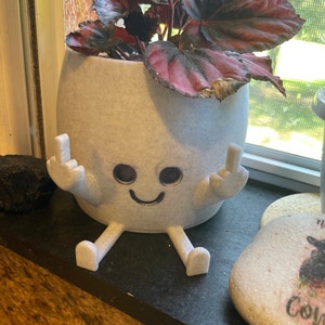 Middle Finger Happy Planter in ALL Colors Kawaii Planter, Planter With ...
