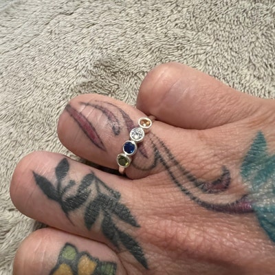 Eternity Birthstone Stacking Band Ring, Family Personalized Birthstone ...
