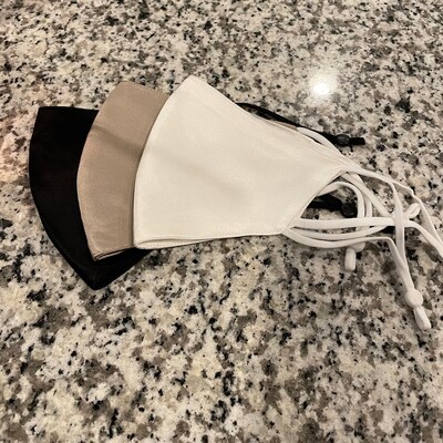 Triple Layer Silk Face Mask Wedding Silk Face Mask Women's Reusable ...