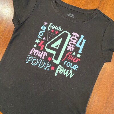 Number 4 Birthday Svg, Four Svg, Four Year Old Svg, Fourth Birthday Svg ...