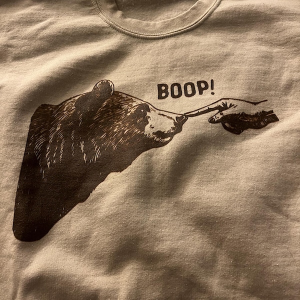 Boop! Sweatshirt, Vintage Bear Finger Touching Nose Shirt, Funny Retro ...