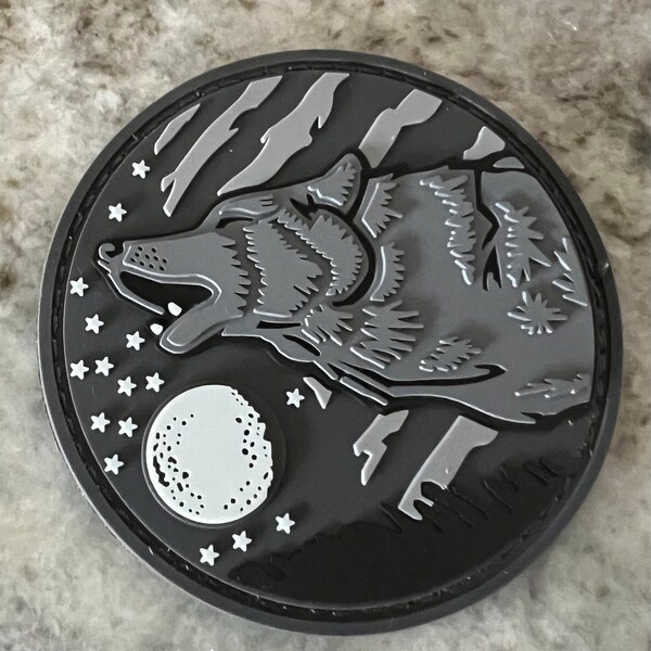 Howling Wolf Morale Patch: Durable PVC Rubber, 3 Inch - Etsy