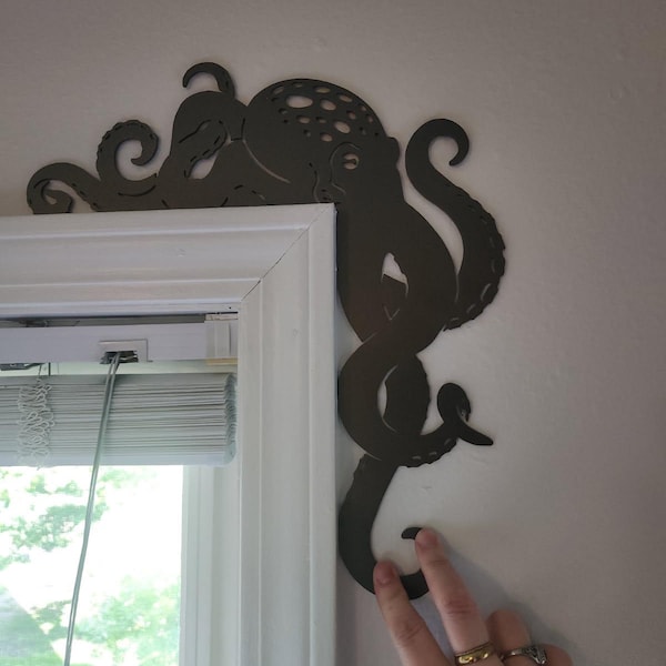 Octopus Door Frame Topper Metal | Door Frame Corner Sign | Metal Wall ...