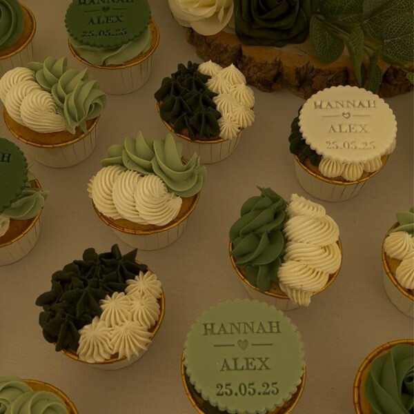 CUSTOM Wedding Names Date With Heart Cookie Biscuit Stamp (fits M&S ...