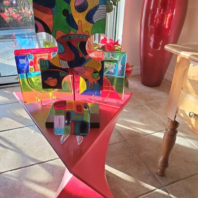 Colorful Funky Mini Glass Fused Dish - Etsy