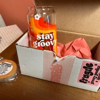 Summer Waves Glass Cup, Retro Waves, Retro Pattern Glass Cup, Groovy ...