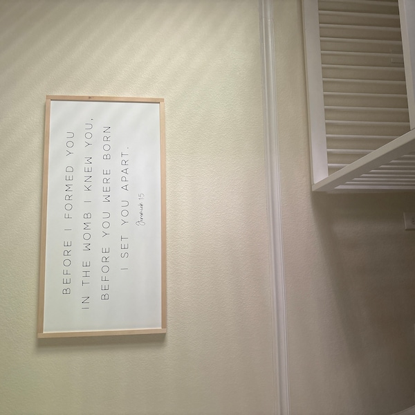 Jeremiah 1:5 Wooden Sign | Christian Nursery Wall Art Framed - Etsy