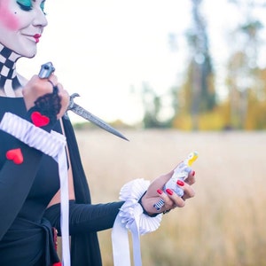 Red Satin Wrist Ruffs Ruffled Arm Bands Elizabethan Victorian | Etsy