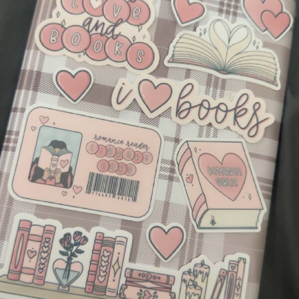 Romance Reader Sticker Pack | Bookish Girlie | Bibliophile | Water ...