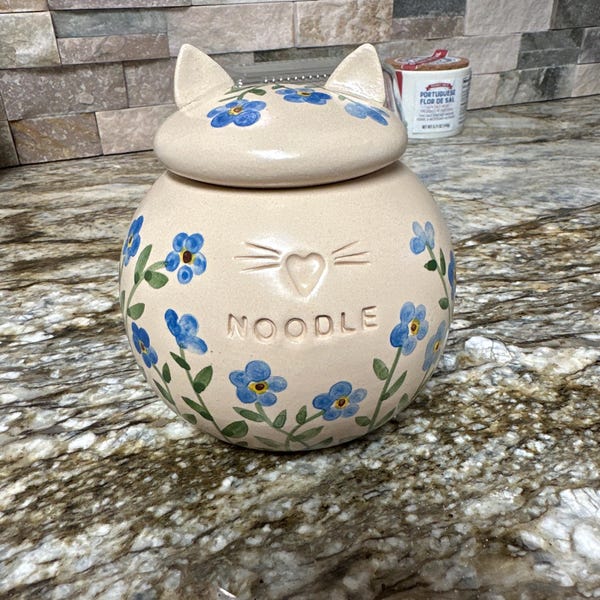 Forget Me Not White Pet Urn, Ceramic Urn for Ashes, Simple Pet Urn - Etsy