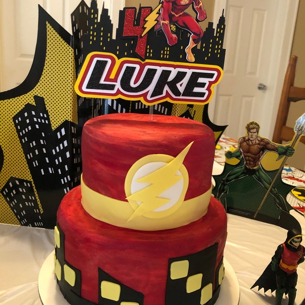Flash Topper- Birthday Cake Topper- Flash Themed Cake Decoration - Etsy