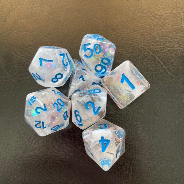 Snowfall Dnd Dice Set for Dungeons and Dragons | D20 TTRPG Polyhedral ...