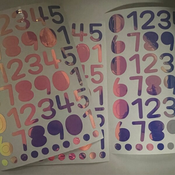 Number Vinyl Sticker Sheet - Etsy