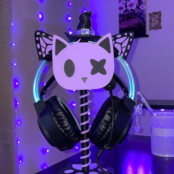 Cat Headphone Stand | Aesthetic Desk Desk Decor , Headphone Holder ...