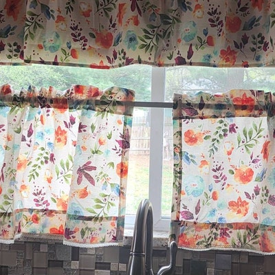 Cow Farm Valance Farmhouse Style Cow Theme Country Side Window Curtain ...