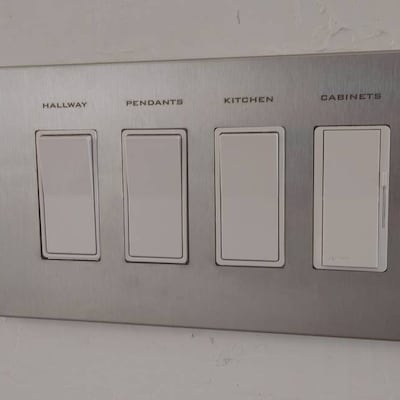 7 Gang: Custom Labeled Metal Switch Plate Cover for Toggle Switches ...