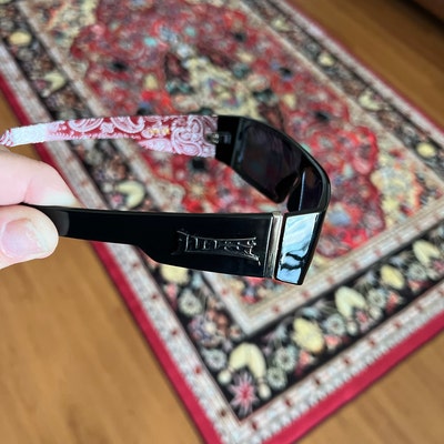 LOCS Sunglasses Shades Graffiti Skull Printed Legs Black Plastic Frames ...