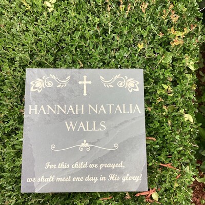 Custom Memorial Gray Slate Stone, Personalized 6x12 12x12 12x18 12x24 ...