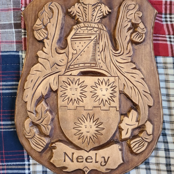 Pearson Personalized Family Crest, Hand Carved, Coat of Arms, Custom ...