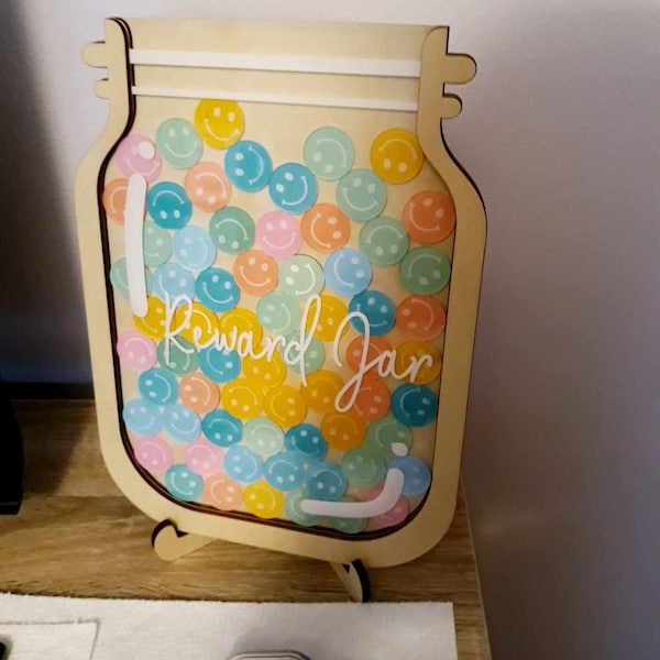 Smiley Face Reward Jar, Personalised Gift for Teacher, Colorful ...