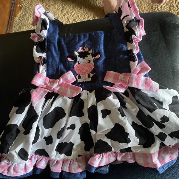 Cow Toddler Dress,farm Dress,girls Cow Dress,baby Cow Dress,toddler Cow ...