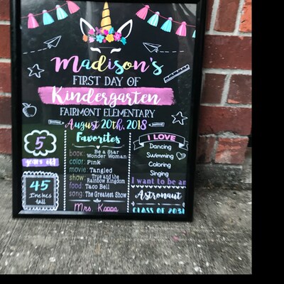 Unicorn Back to School Sign Printable First Day of School Sign ...