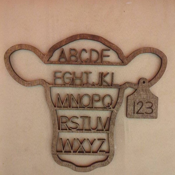 Cow Alphabet Sign : Wooden Farm Nursery Decor - Etsy