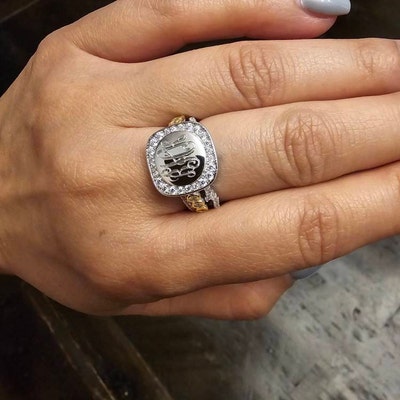 Sterling Silver Monogram Stackable Ring, Sterling Silver Stackable ...