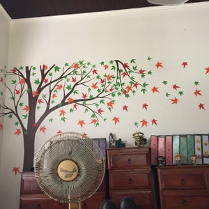 Large Autumn Tree Decal Nursery Vinyl Decal Tree Wall Decal | Etsy