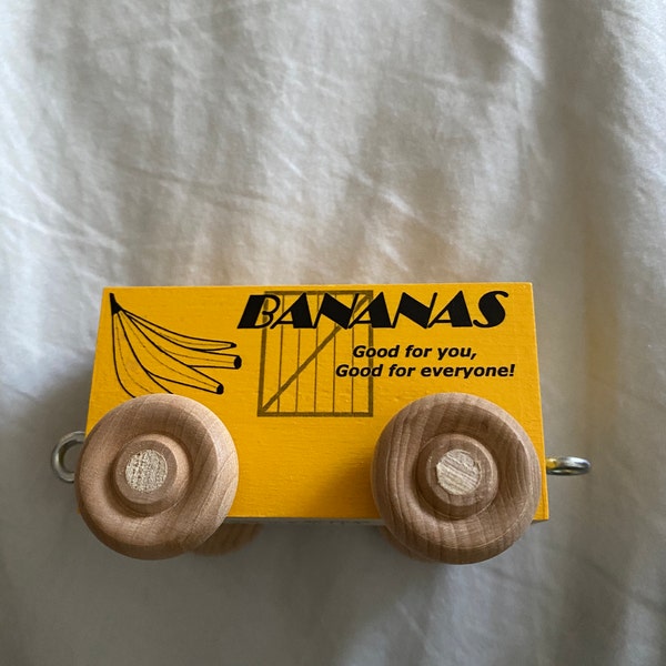 Wooden Toy Train Banana Car - Etsy