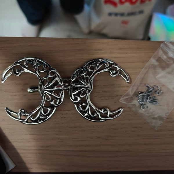 Moon Cloak Cloakclasp Double Moon Cape Closure, Fibula, Penannular - Etsy